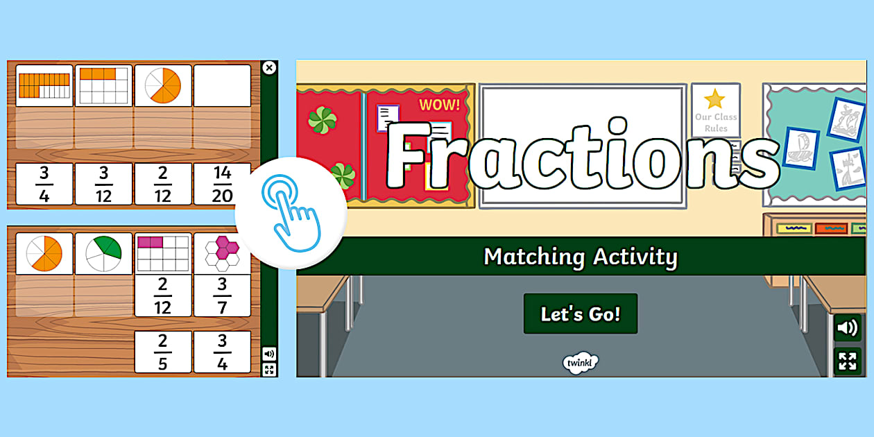Interactive Fractions Matching Activity | Twinkl Go!