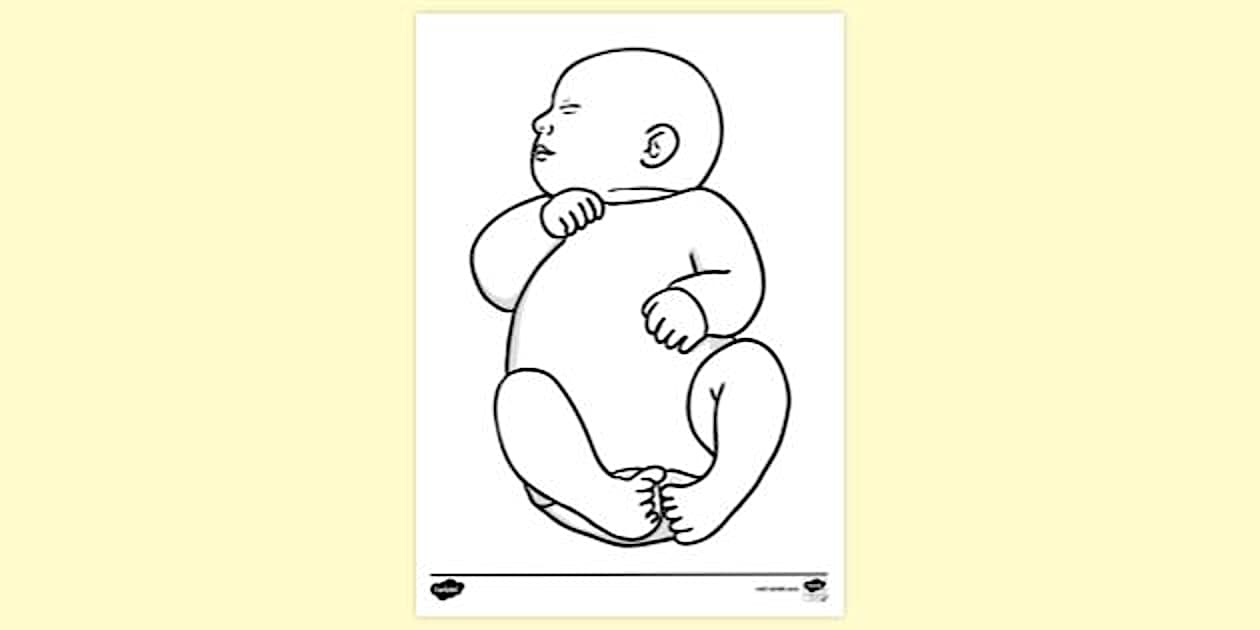 Newborn Baby Colouring Sheet | Colouring Sheet - Twinkl