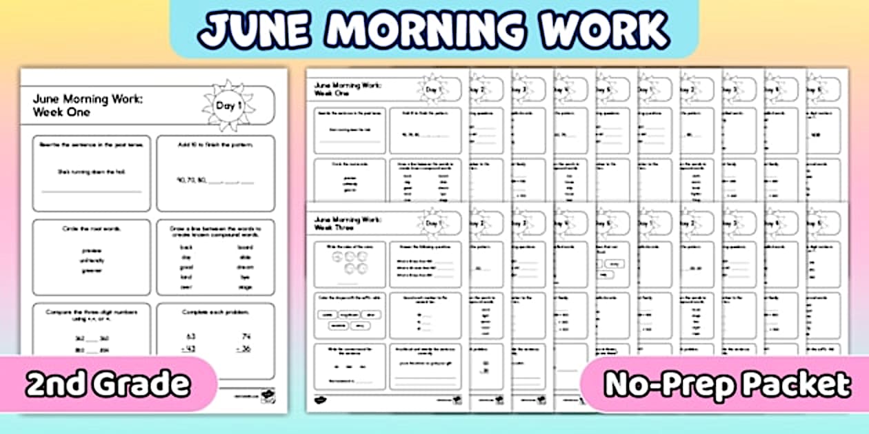 Second Grade June Morning Work Bundle (Teacher-Made)