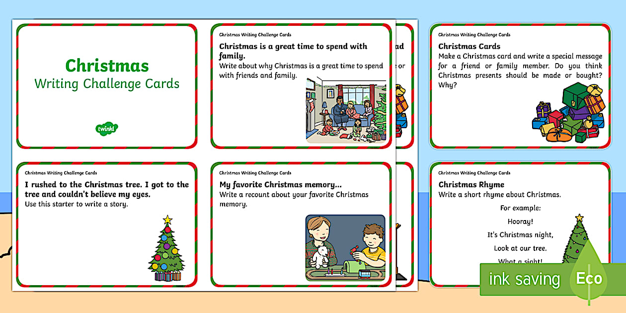 F-2 Christmas Writing Challenge Cards