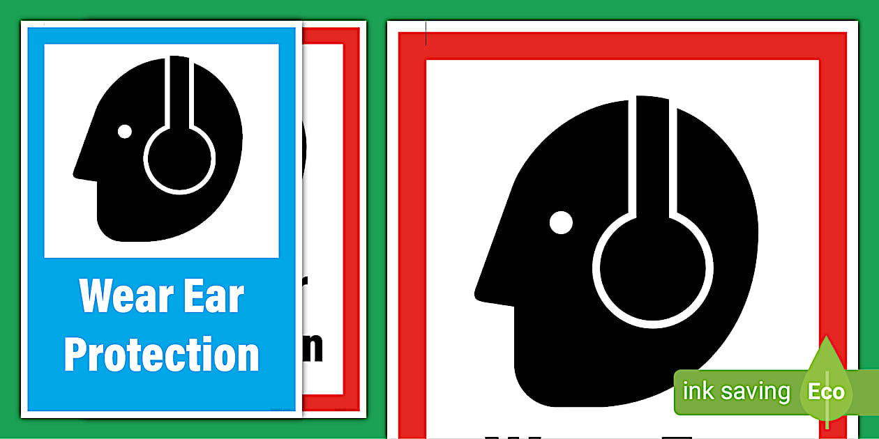 Ear Protection Signs | Display Items | Twinkl - Twinkl