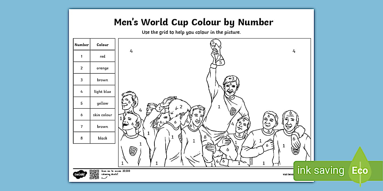 The World Cup Color by Number (Teacher-Made) - Twinkl