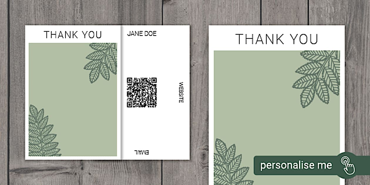 Nature Themed Thank You Cards (Teacher-Made) - Twinkl