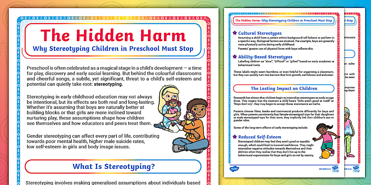 Why Stereotyping Children l Must Stop Parent/Teacher Guide