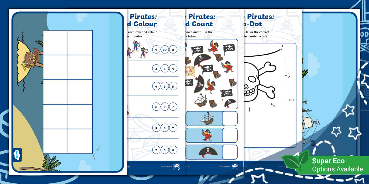 Ten Little Pirates Counting Song Pack | Home Maths Support