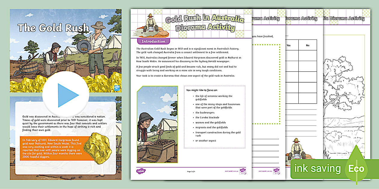 Australian Gold Rush Diorama Activity | Years 3-6 HASS