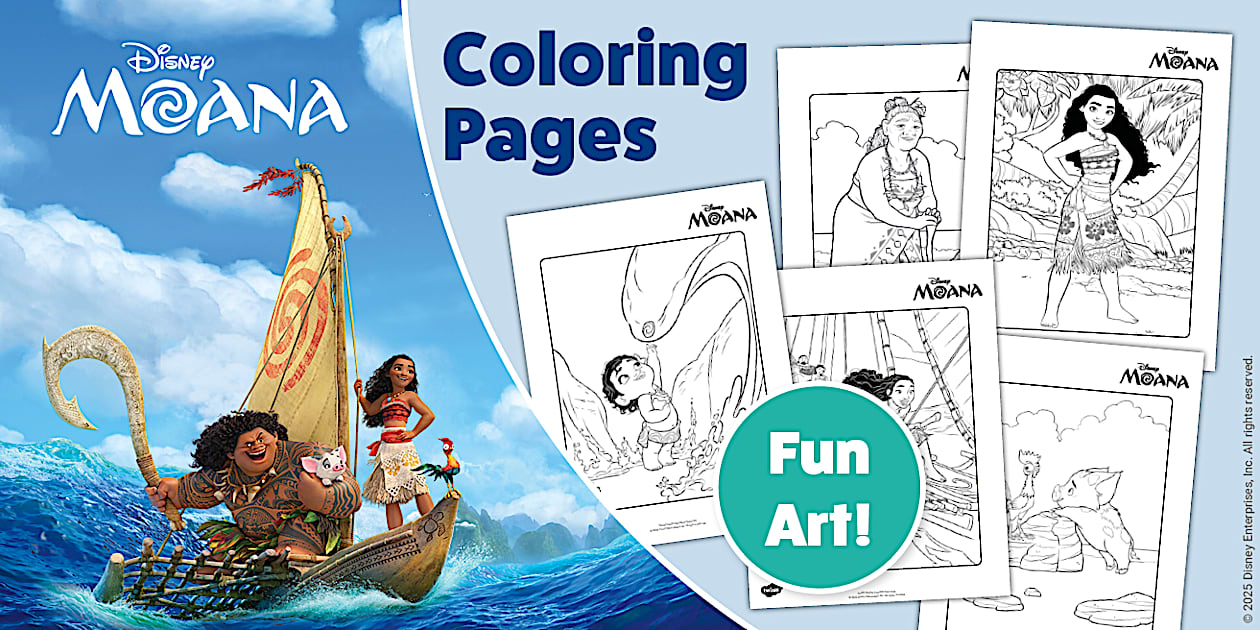 Moana: Printable Coloring Pages