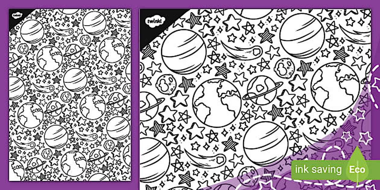 Space Doodles Pattern Page (teacher made) - Twinkl