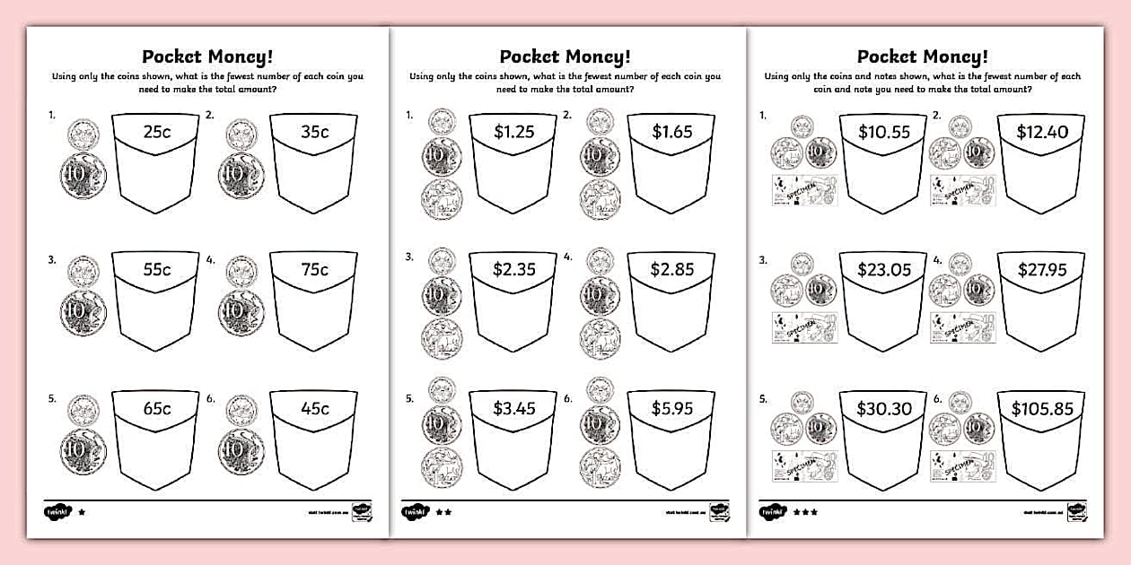 Pocket Money Worksheet / Worksheet (Hecho por educadores)