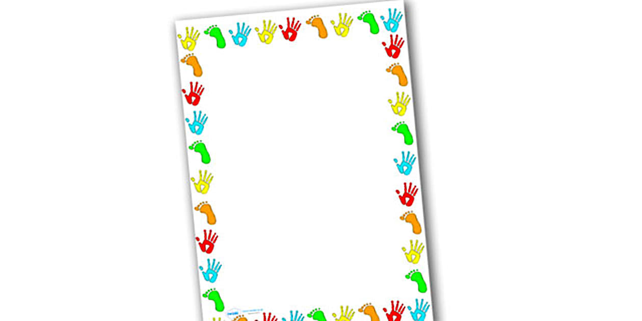 Editable Handprint and Footprint Page Borders (teacher made)
