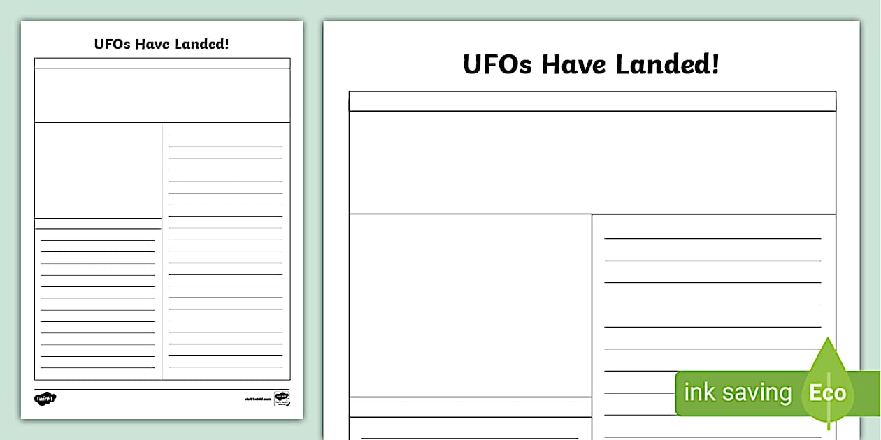 UFO Newspaper Writing Template | World UFO Day - Twinkl