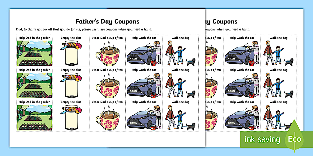 Father's Day Coupon Activity (teacher made) - Twinkl