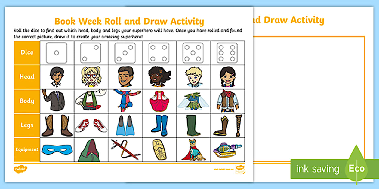 NSW Roll and Draw a Superhero Activity (l'enseignant a fait)