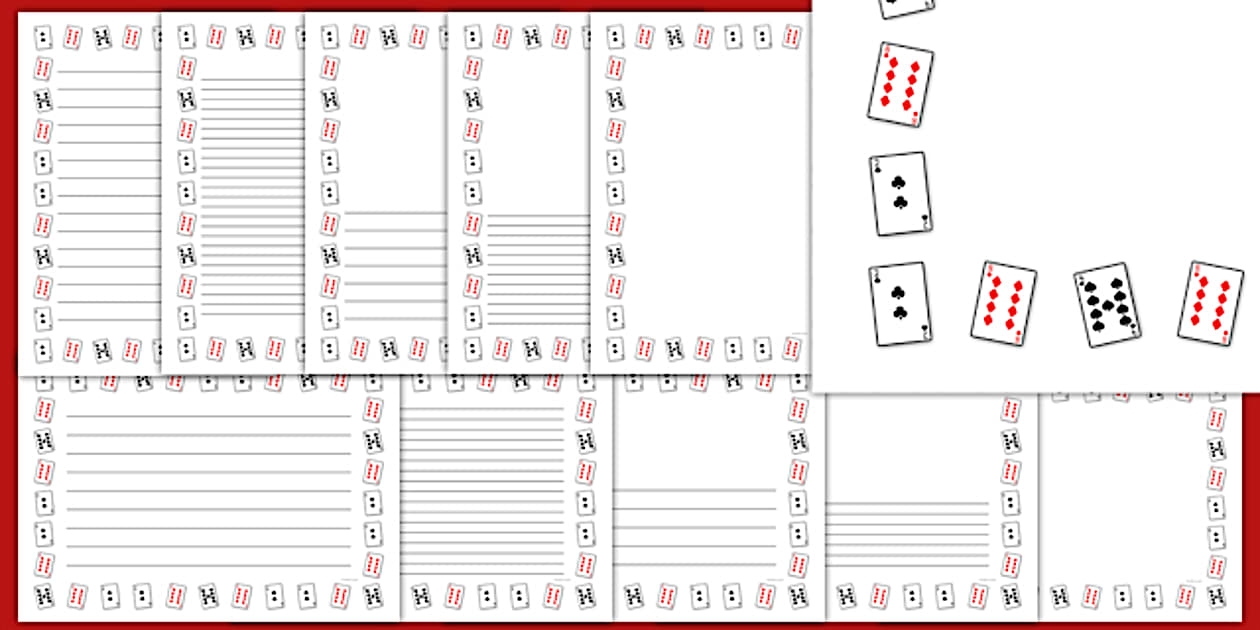 Editable Playing Card Page Borders (teacher made) - Twinkl