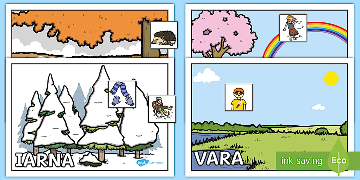 Anotimpurile - Activitate decupează și lipește - Twinkl