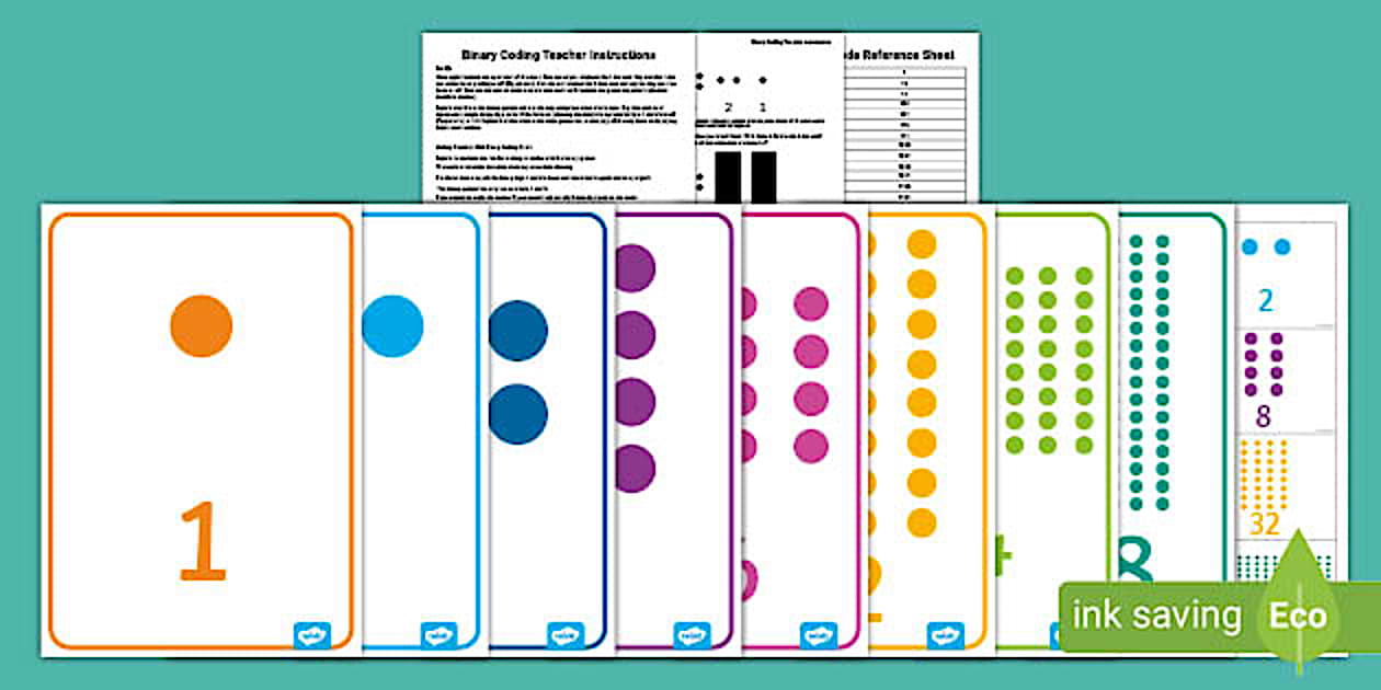 Binary Coding Cards Primary Technology Resources Twinkl