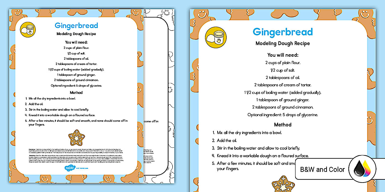 Gingerbread Modeling Dough Recipe (teacher made) - Twinkl