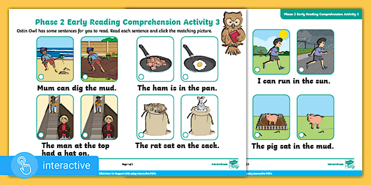 Interactive PDF: Phase 2 Early Reading Comprehension Activity 3