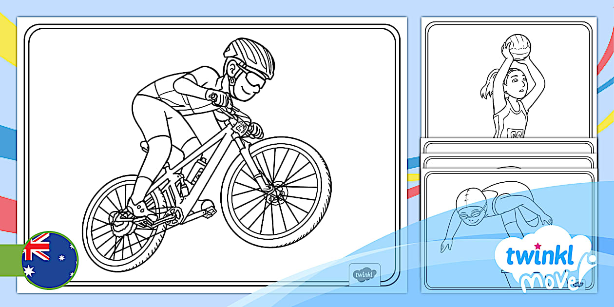 Move PE: The Commonwealth Games Colouring Pages - Twinkl