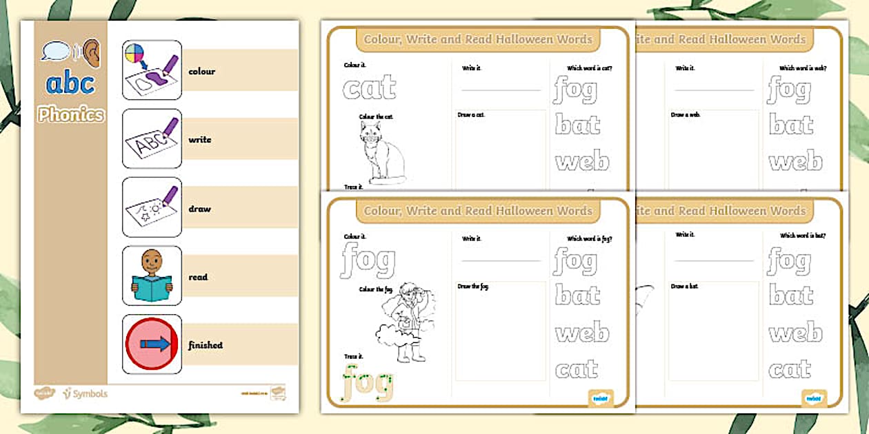 SEND Structured Steps Halloween CVC Words Colour, Write and Read
