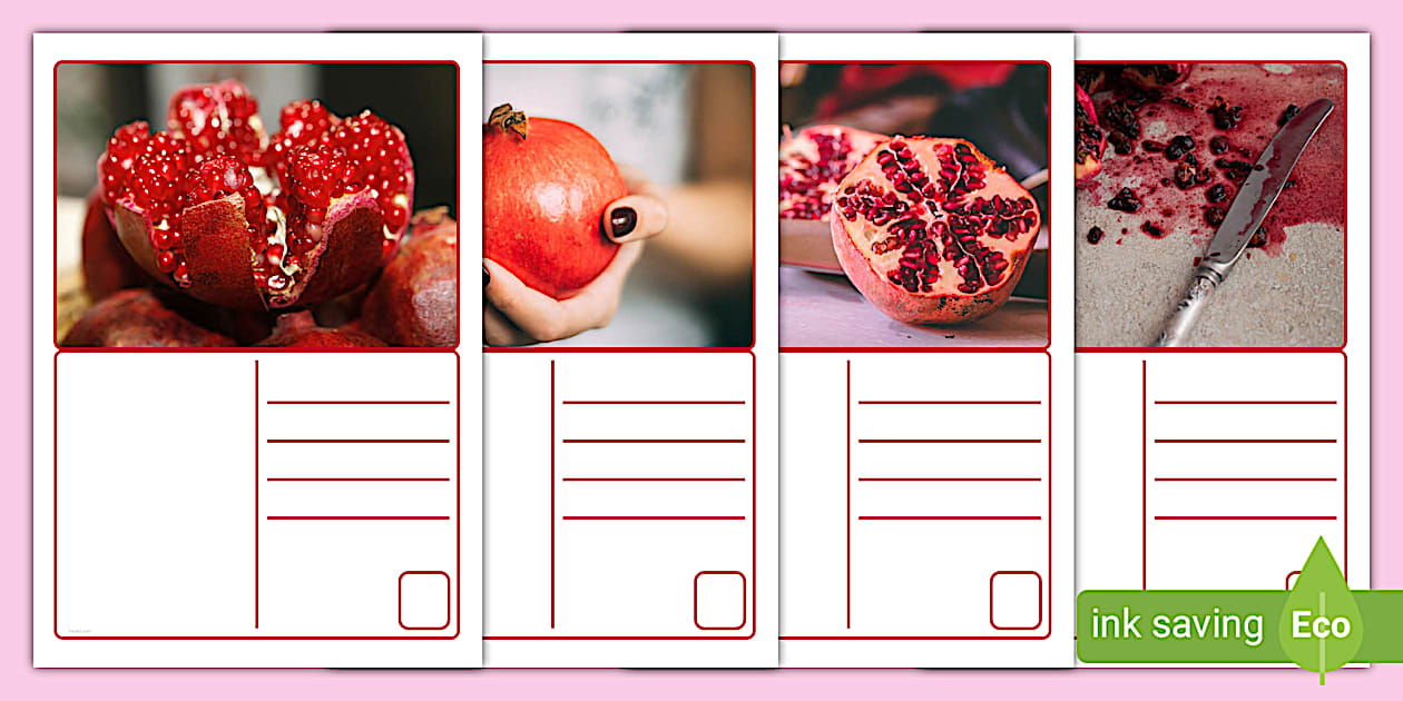 Pomegranate Postcards | Twinkl | Short Form Letter Writing