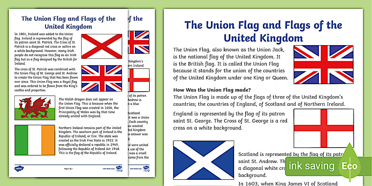 Black and White The Union Flag and Flags of the United Kingdom Information