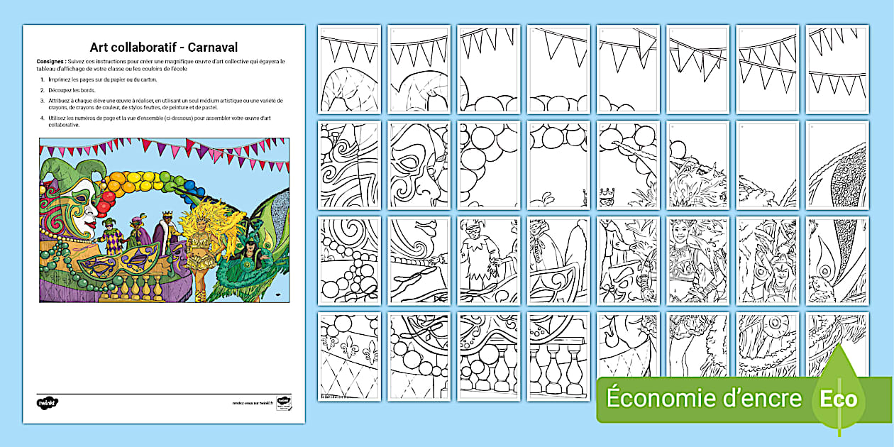 Art collaboratif de Carnaval (teacher made) - Twinkl