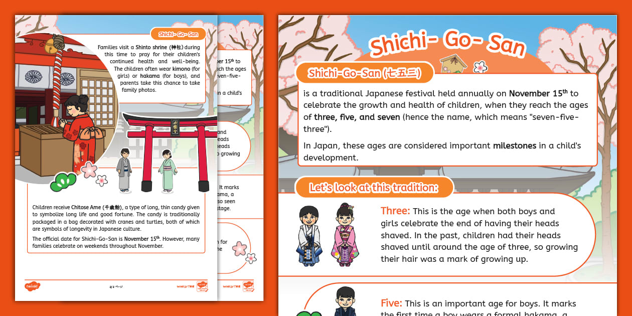 七五三英語プリント Shichi-go-san Reading Comprehension｜Twinkl英語教材
