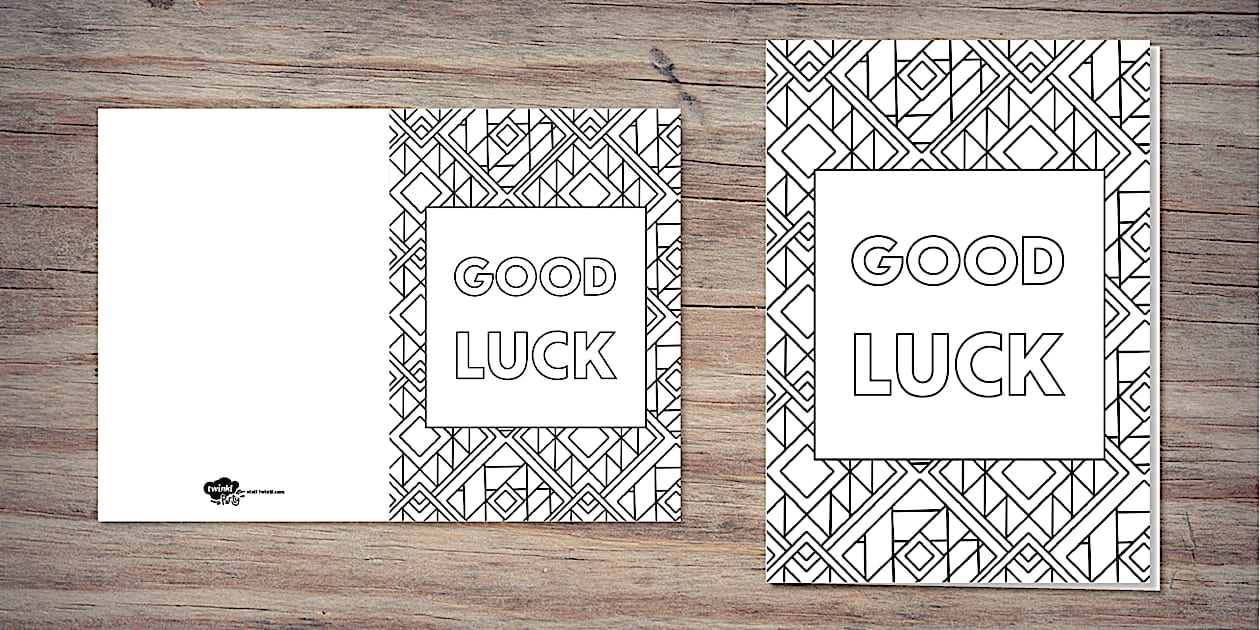 Good Luck Mindfulness Colouring Card | Twinkl Party - Twinkl