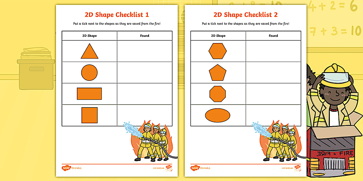 2D Shape Checklist (teacher made) - Twinkl