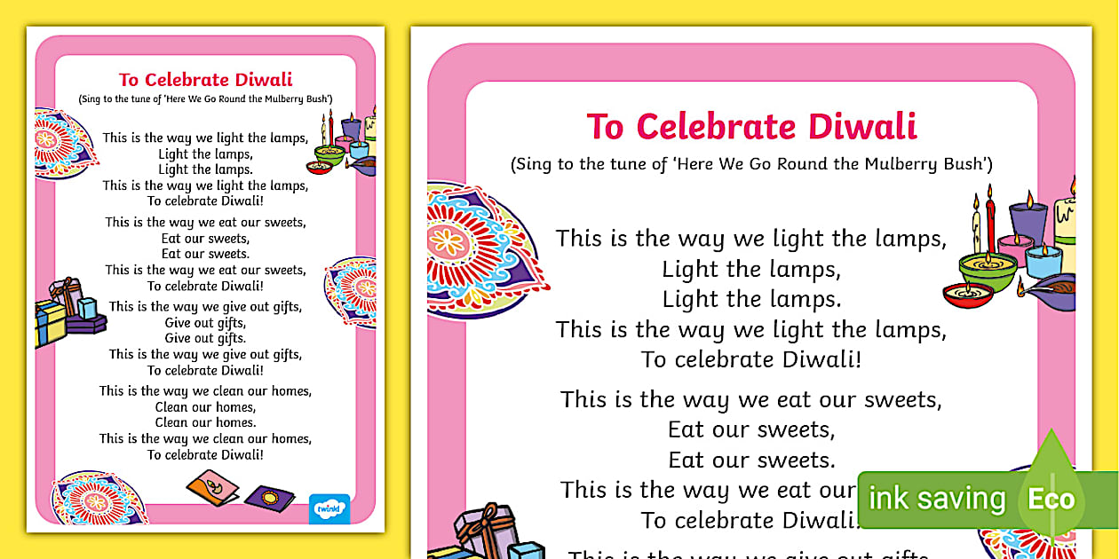 To Celebrate Diwali Song (teacher made) - Twinkl