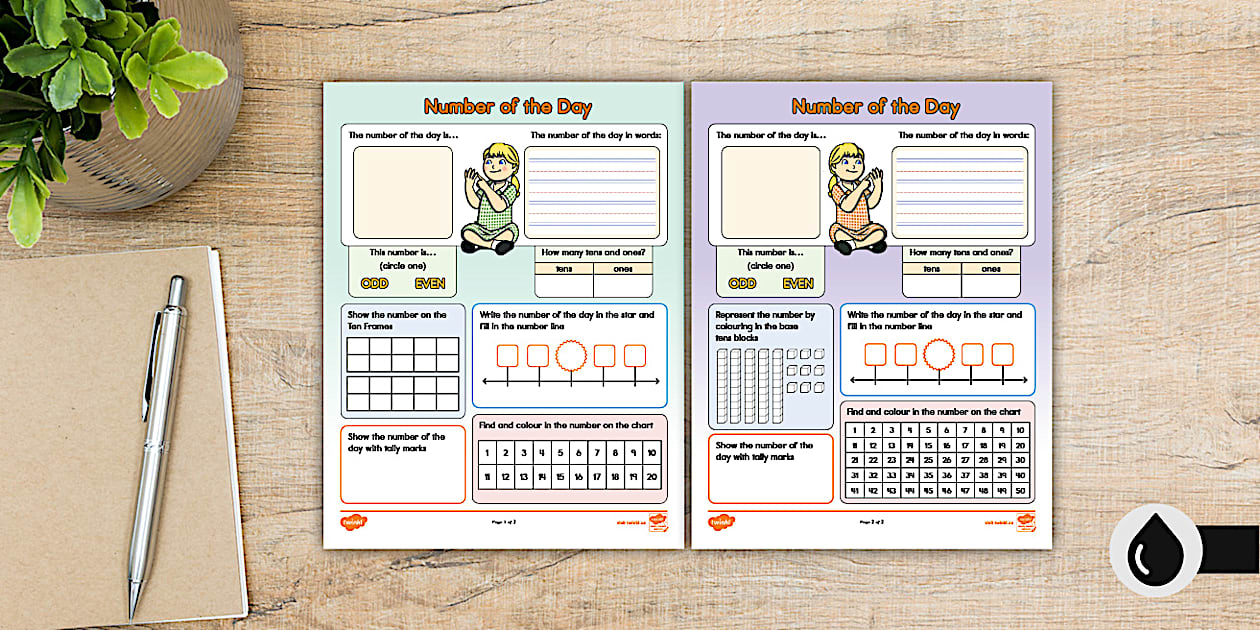 Number of the Day Worksheets (teacher made) - Twinkl