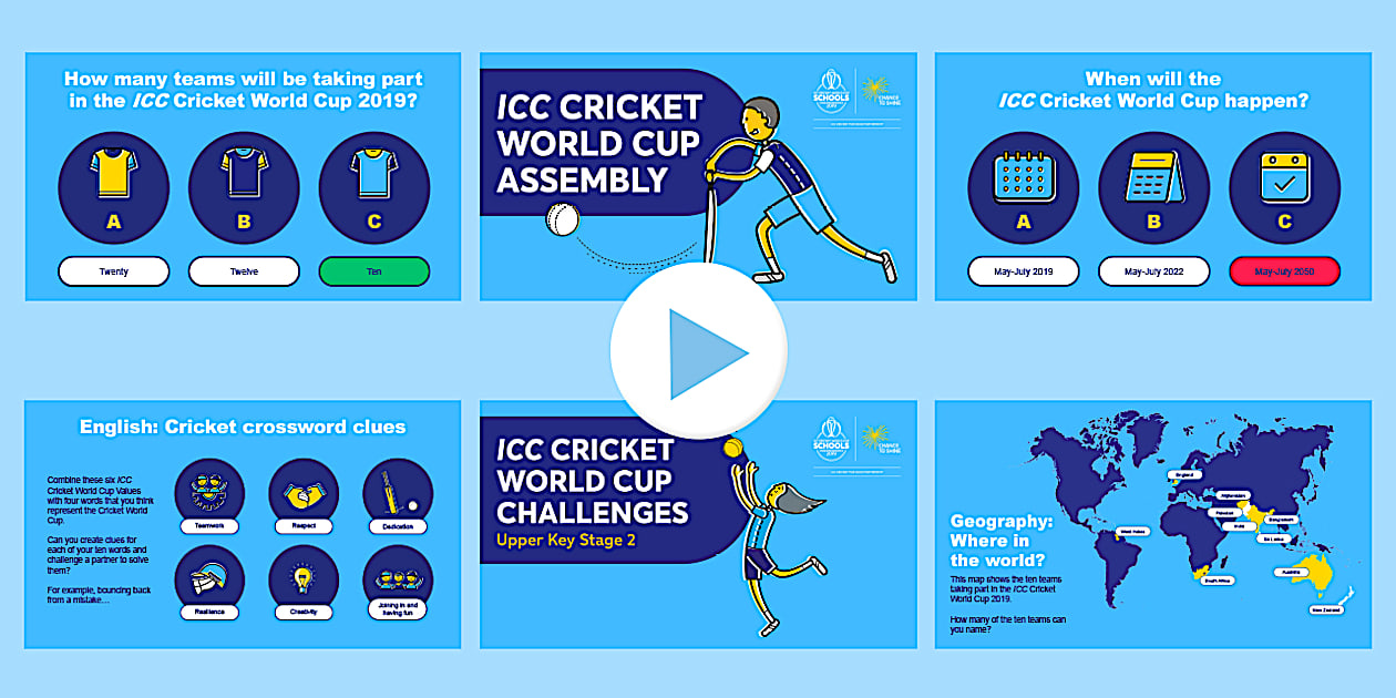 FREE! - UKS2 ICC Cricket World Cup Assembly and Challenges Activity Pack
