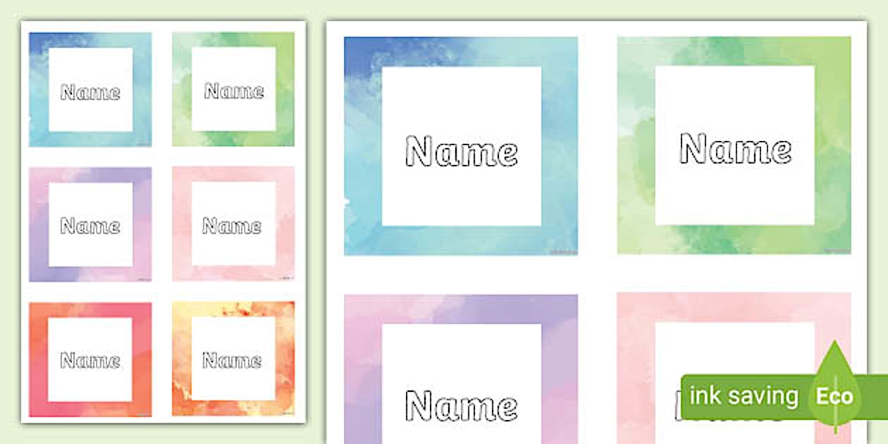 Watercolour Editable Peg Labels - Classroom organisation