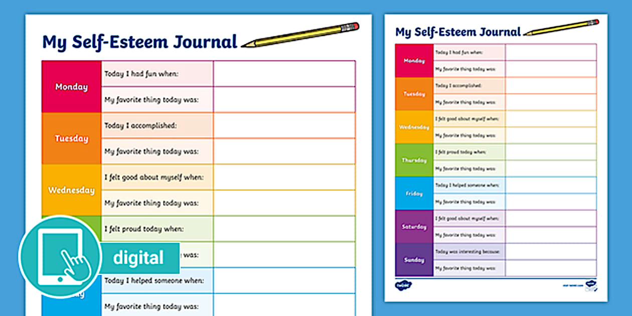My Self Esteem Journal | Teaching Resource | Twinkl USA