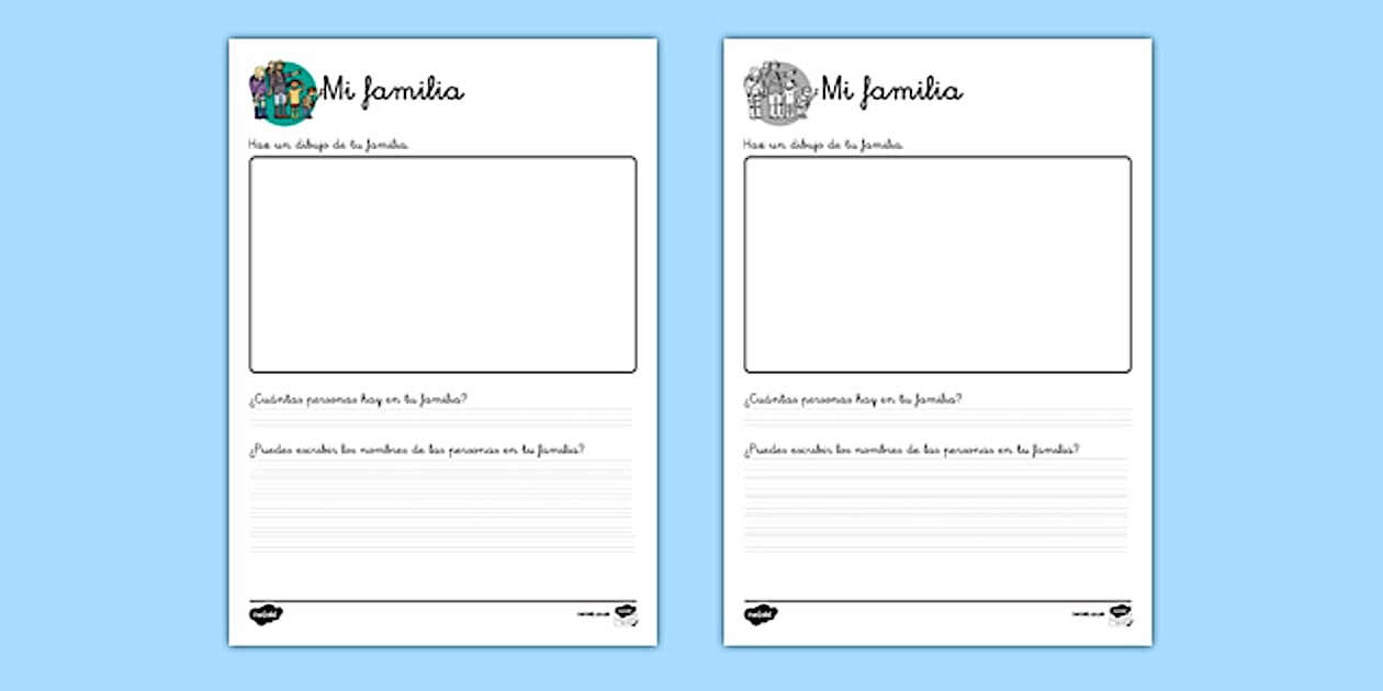 Ficha Todo sobre mi familia (teacher made) - Twinkl