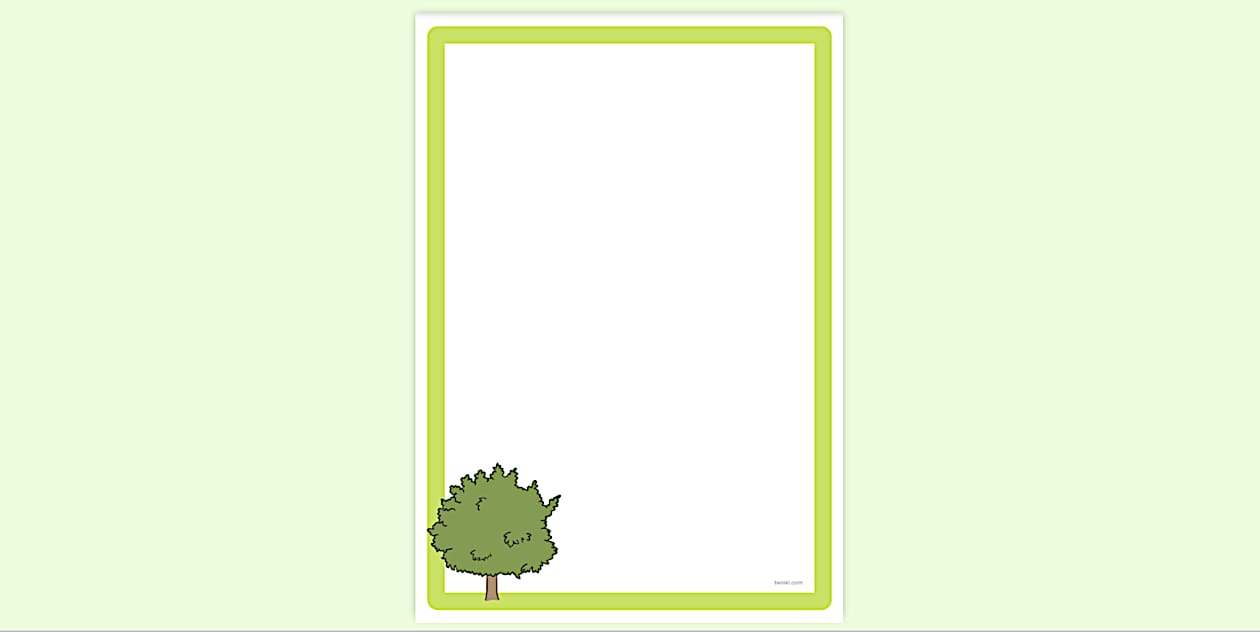 Simple Blank Walnut Tree Page Border | Page Borders | Twinkl