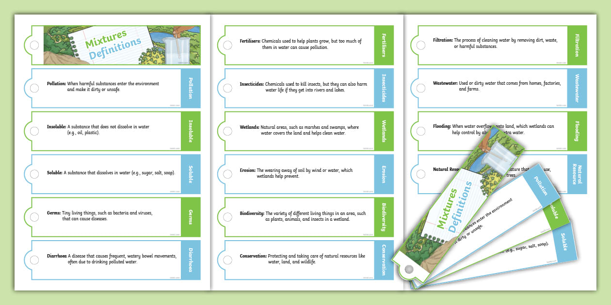 Mixtures Definition Flip Book (teacher made) - Twinkl
