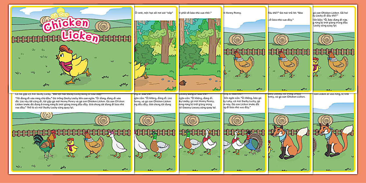 Thẻ Truyện Gà Con Chicken Licken (teacher made)