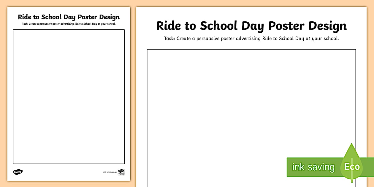 Ride to School Day Poster Worksheet - Twinkl
