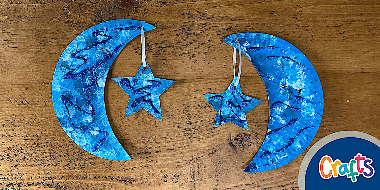 Paper Plate Crescent Moon | Space Crafts (teacher made)