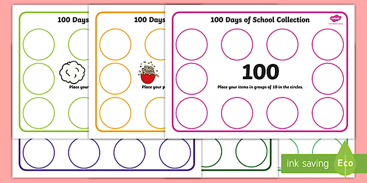 TAS 100 Days of School Collection Desk Mat (teacher made)