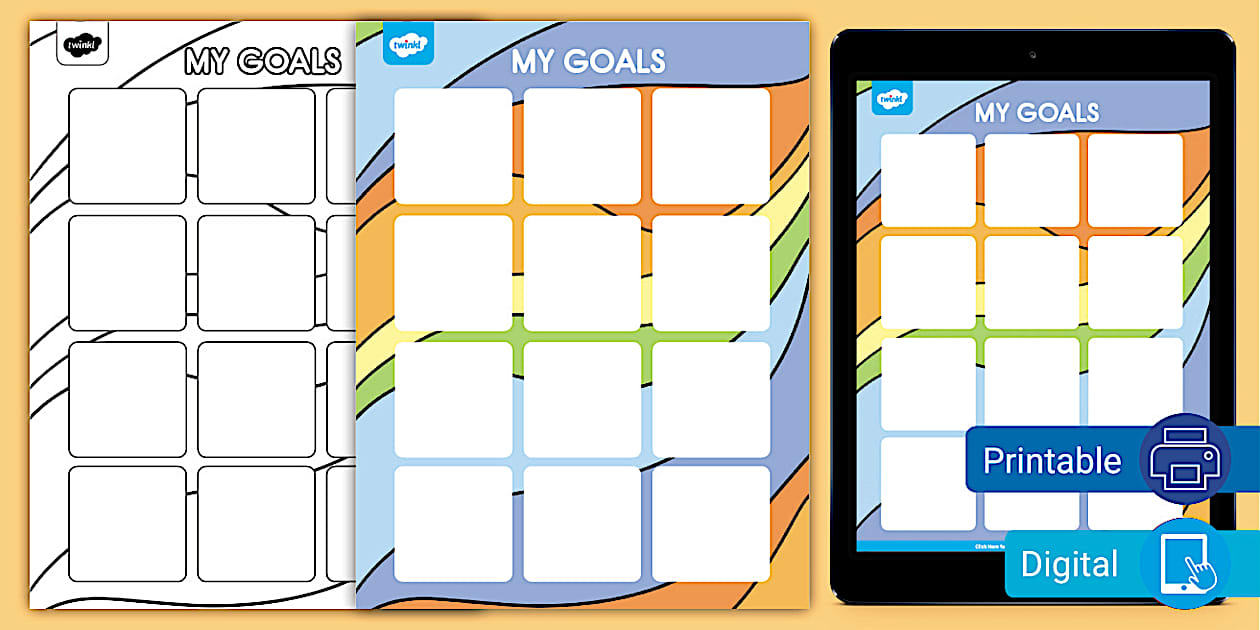 Goal Setting Template | PDF to Download & Print | Twinkl