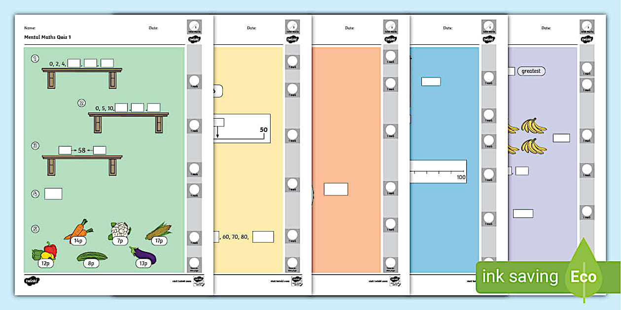 👉 Mental Maths Quiz Questions with Answers | Teacher-Made
