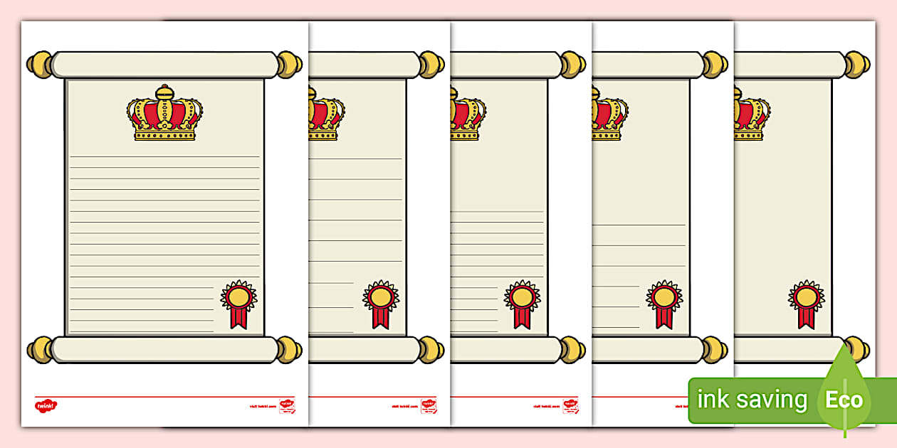Royal Scroll Template - Twinkl - KS1 (teacher made) - Twinkl