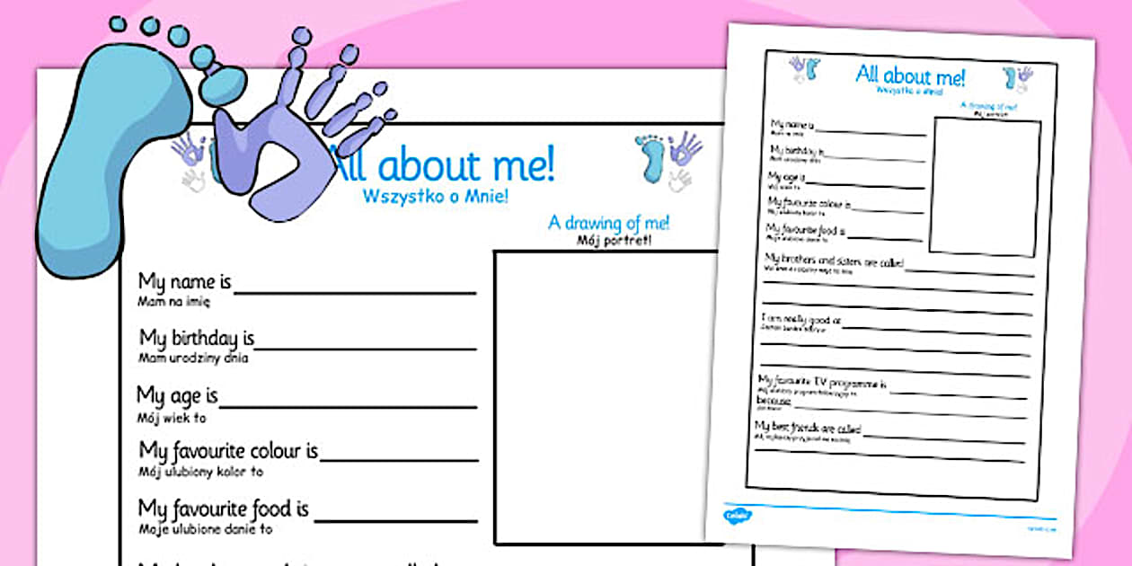 New Teacher All About Me Writing Frame Polish Translation - polish