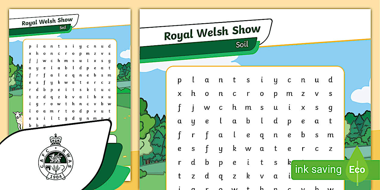 FREE! - Royal Welsh Show: Soil Word Search (teacher made)