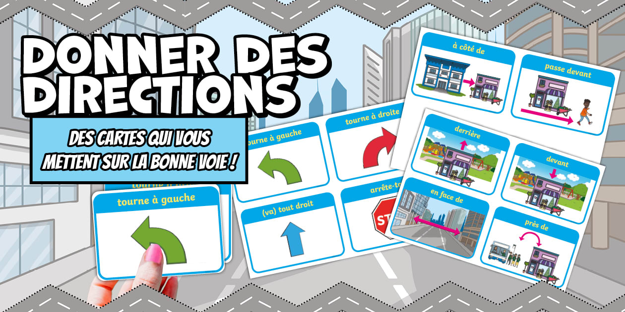 Cartes flash : Donner des directions - Twinkl