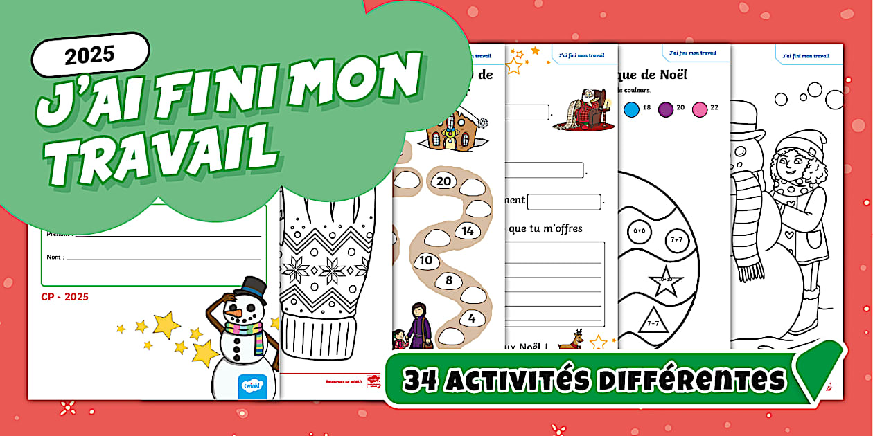 J'ai fini mon travail - Livret d'activités CP - édition hiver