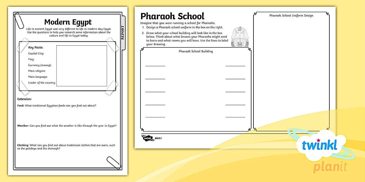 History: Ancient Egypt LKS2 Unit Home Learning Tasks